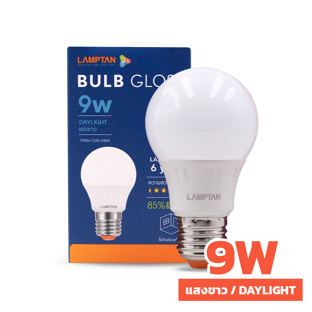 หลอดไฟ LED 9w รุ่นสว่างพิเศษ แสงขาว/DAYLIGHT และ แสงส้มวอร์ม/WARMWHITE ...