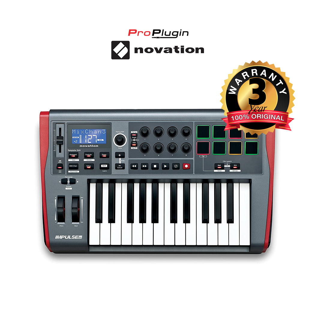 Novation Impulse 25 มิดี้คีย์บอร์ดไบ้ คีย์บอร์ดไฟฟ้า คอนโทรลเลอร์ 25 Key แบบ USB MIDI Keyboard ...