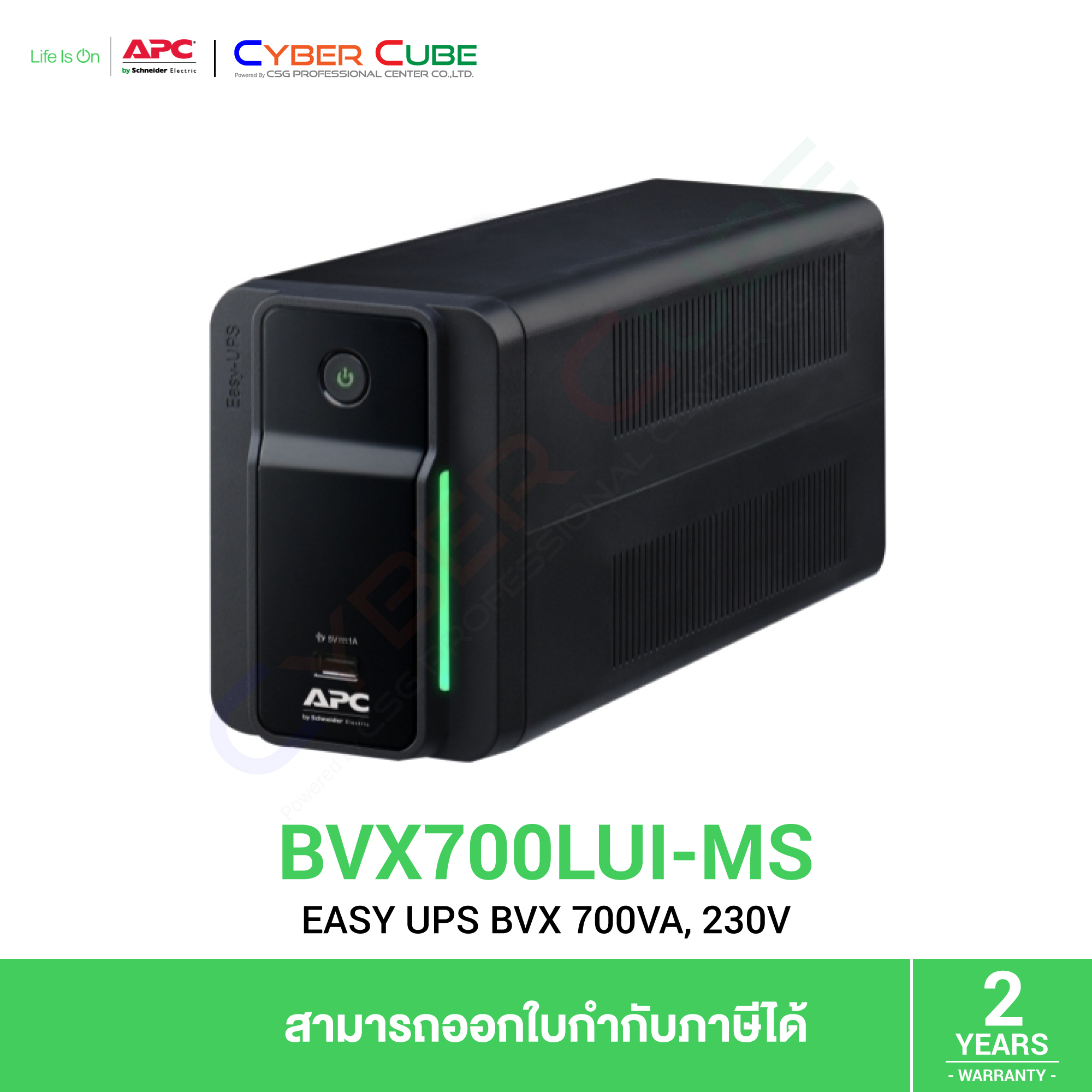 APC (รุ่น BVX700LUI-MS ) EASY UPS BVX 700VA/360W, 230V, AVR, USB ...