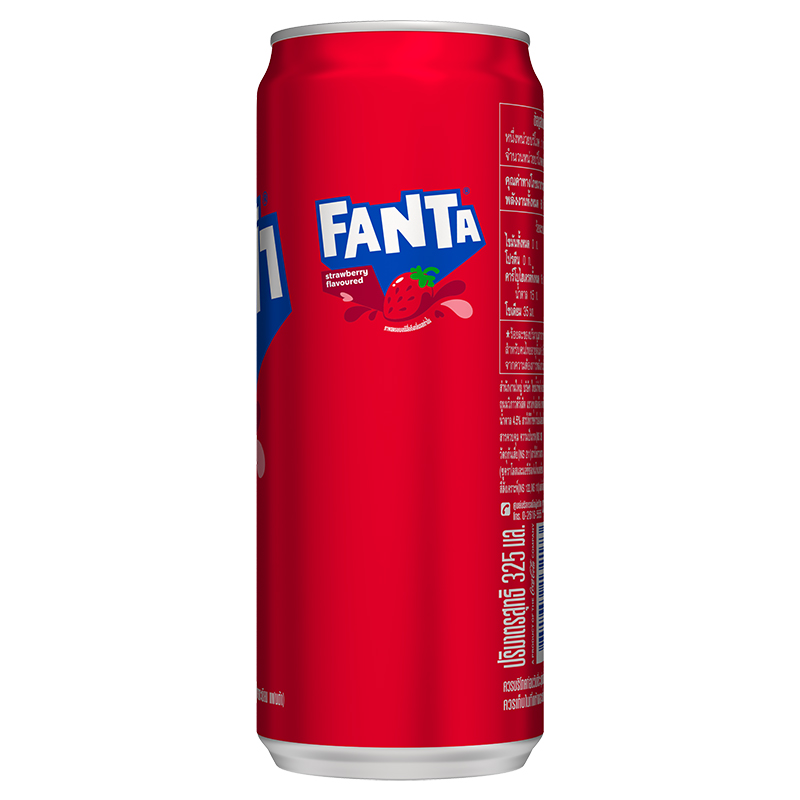แฟนต้า น้ำอัดลม น้ำแดง 325 มล. 6 กระป๋อง Fanta Soft Drink Strawberry ...