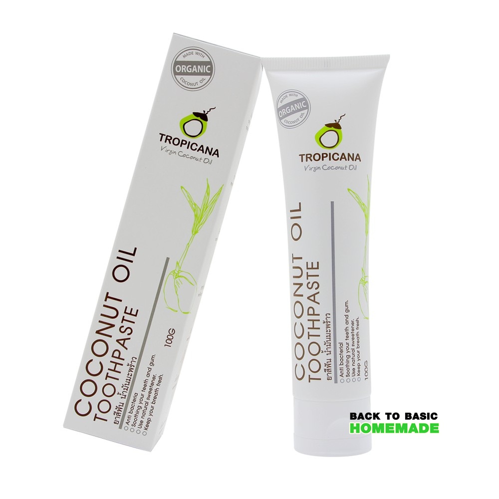 Tropicana ยาสีฟันน้ำมันมะพร้าว COCONUT OIL TOOTHPASTE 100 g. ทรอปิคาน่า ...