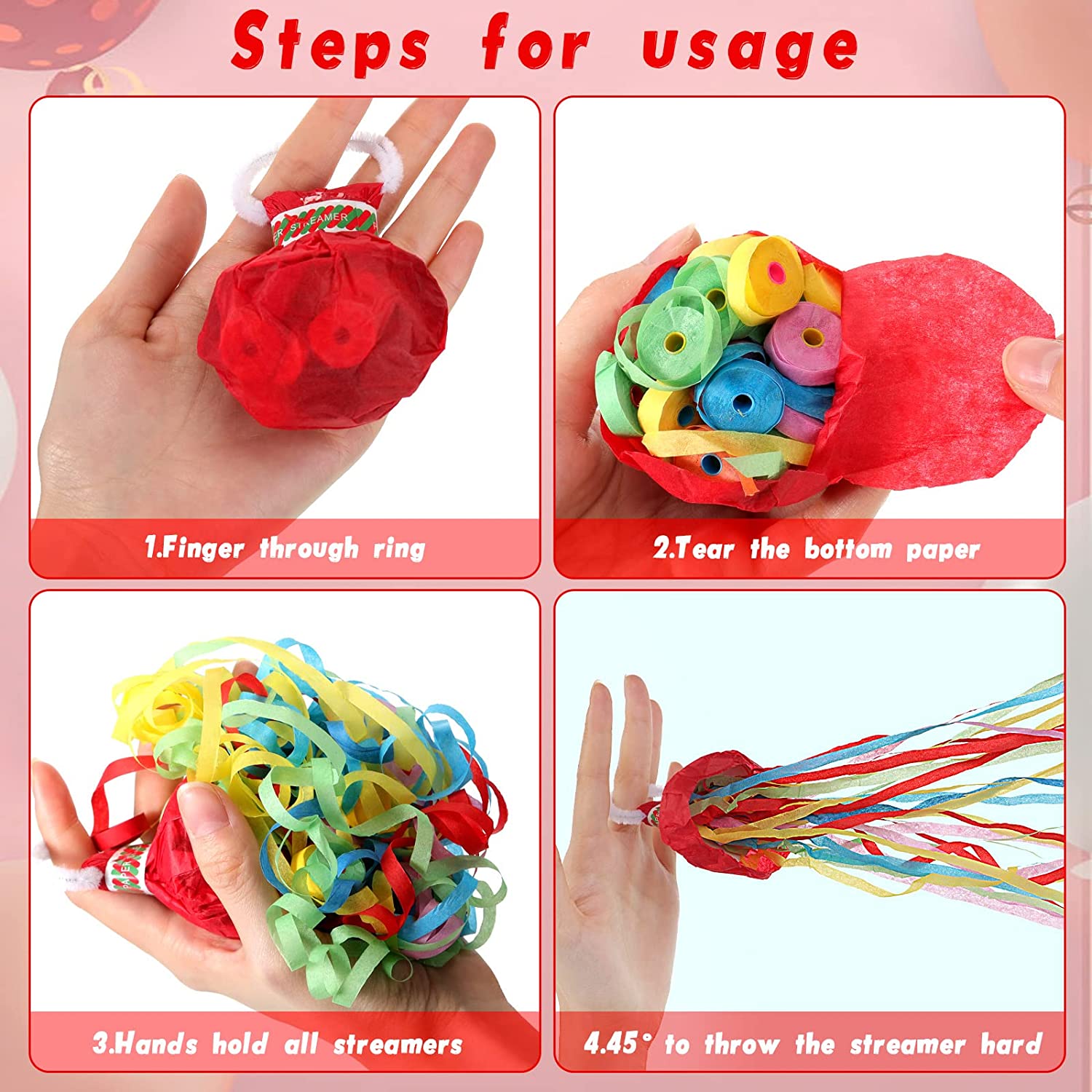 พลุกระดาษ แบบโยน ลูกบอลพลุกระดาษ เปเปอร์ชู๊ต Colorful Paper Throw ...