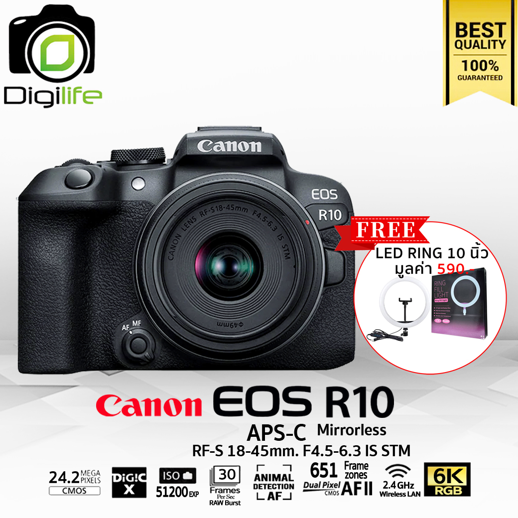 Canon Camera EOS R10 Kit RF-S 18-45mm. F4.5-6.3 IS STM - แถมฟรี LED ...