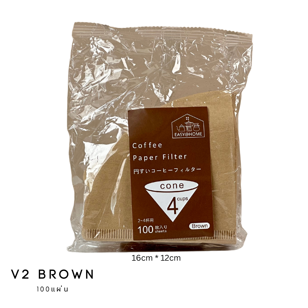 EasyAthome กระดาษดริปไม่ฟอก (100 แผ่น) ไม่มีกลิ่น กระดาษกรองกาแฟ Brown ...