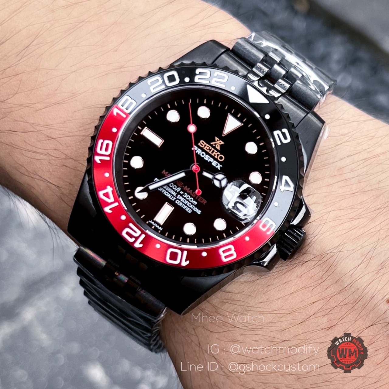 Seiko Mod Coke Zero PVD Black jubilee strap New Version - Mhee Watch ...