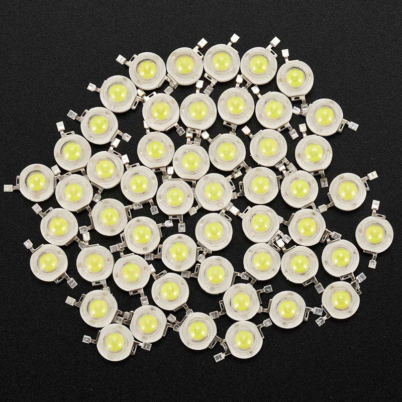 50Pcs 1W Diode High Power Cool White Led Beads 1 Watt Lamp Chip 3V-3.4V - KASAI01 - ThaiPick
