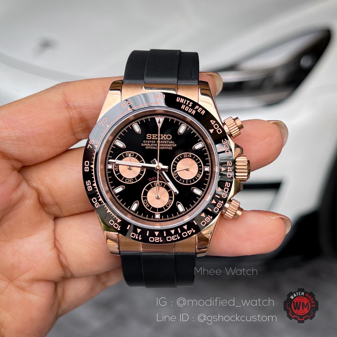 Seiko Mod Daytona Black Chocolate VK63 Movement Type Quartz - Mhee ...