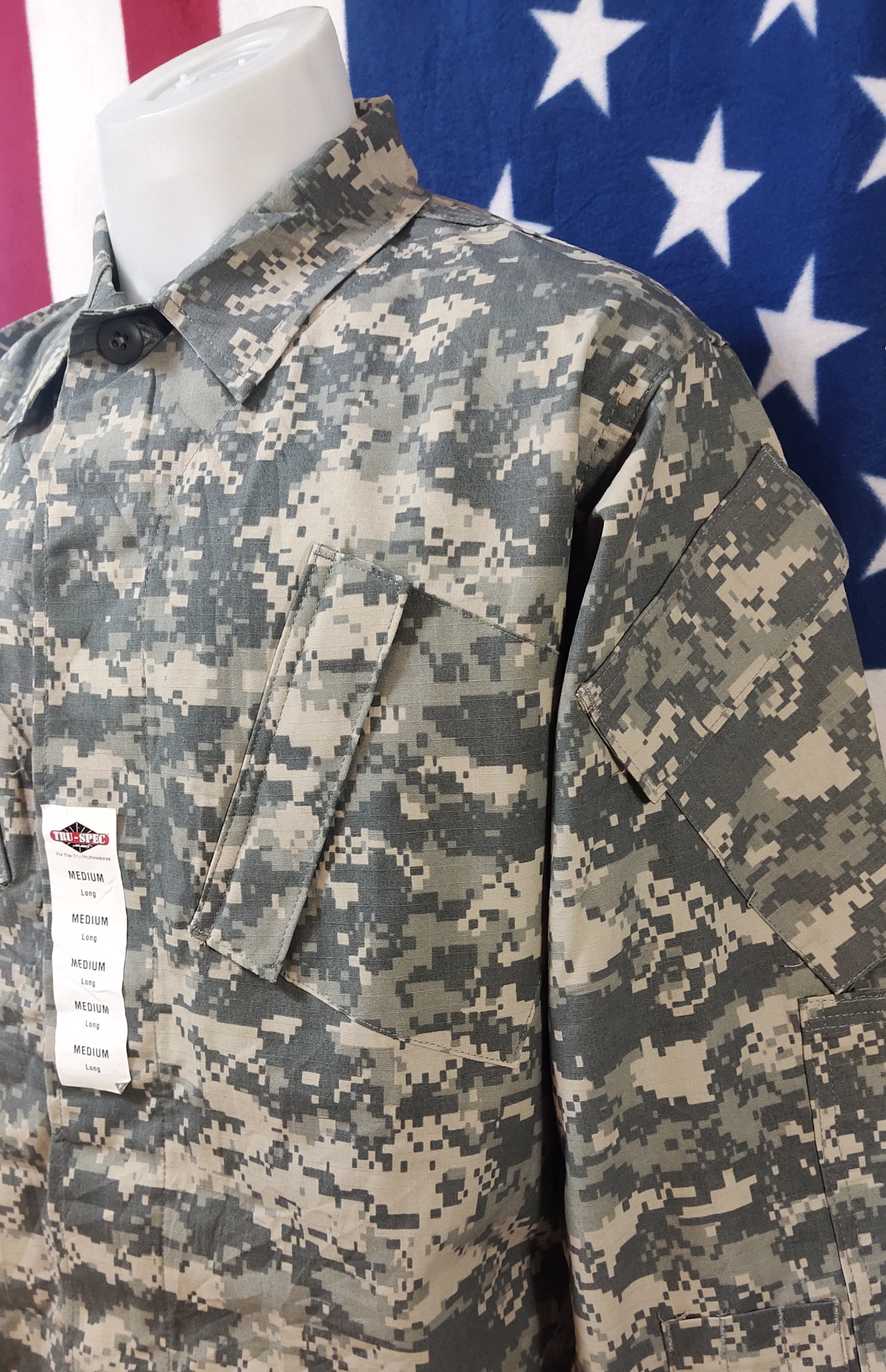 เสื้อทหารใหม่(กริ๊ป) COAT-ACU Size: MEDIUM-LONG ไหล่19"/อก46"/แขน24 ...