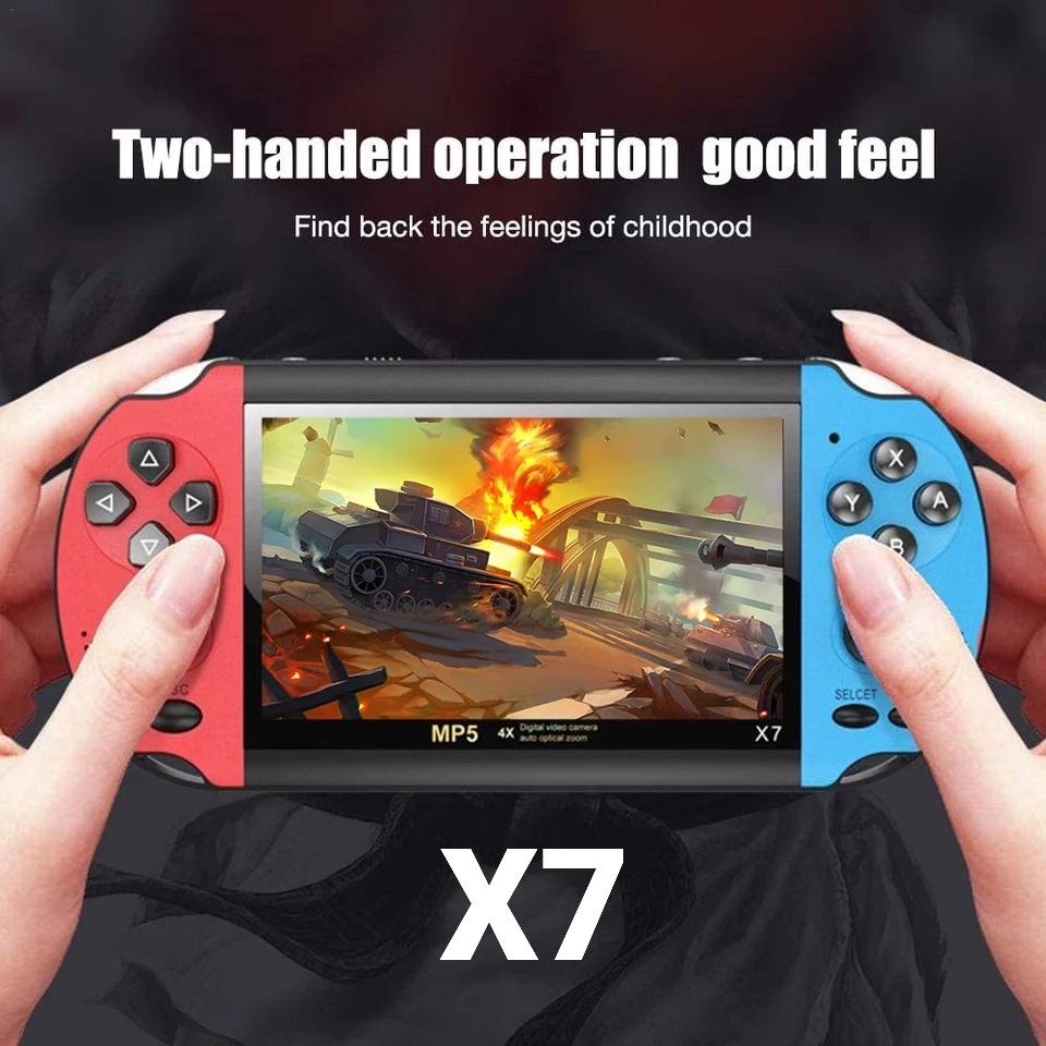 เครื่องเล่นเกมพกพา X7 จอ LCD 4.3 นิ้ว 8GB 10000 GAMES X7 Handheld Game ...
