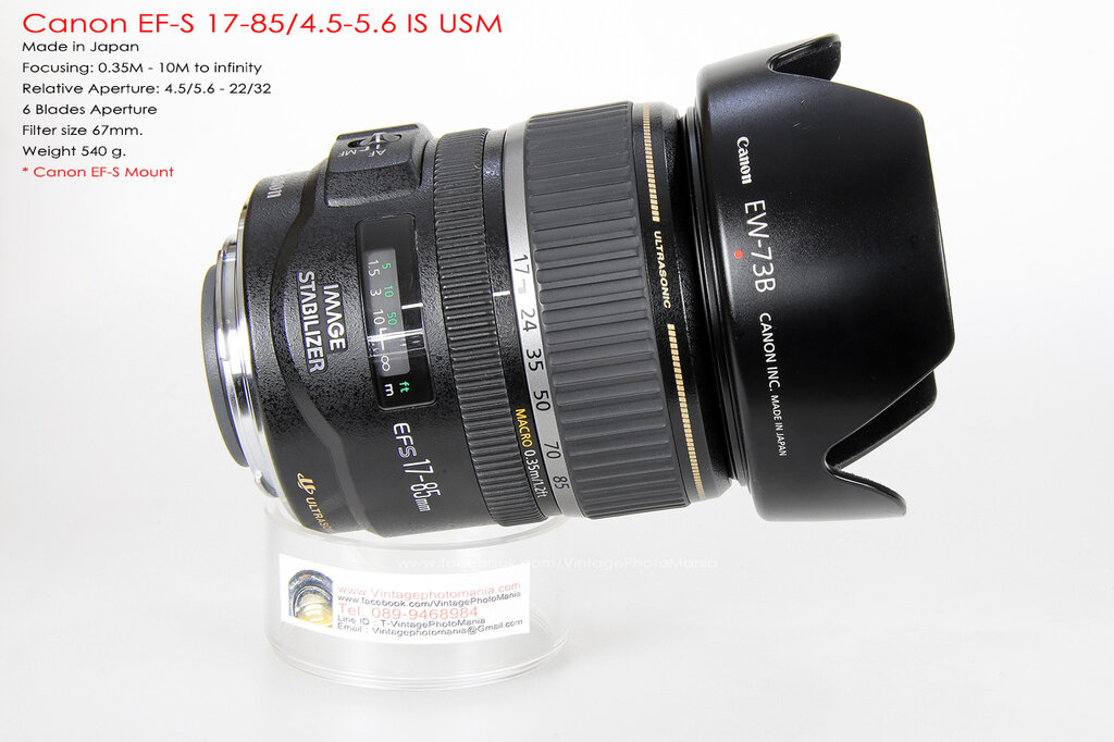 Canon EF-S 17-85/4.0-5.6 IS USM * Canon EF-S Mount - VintagePhotoMania ...