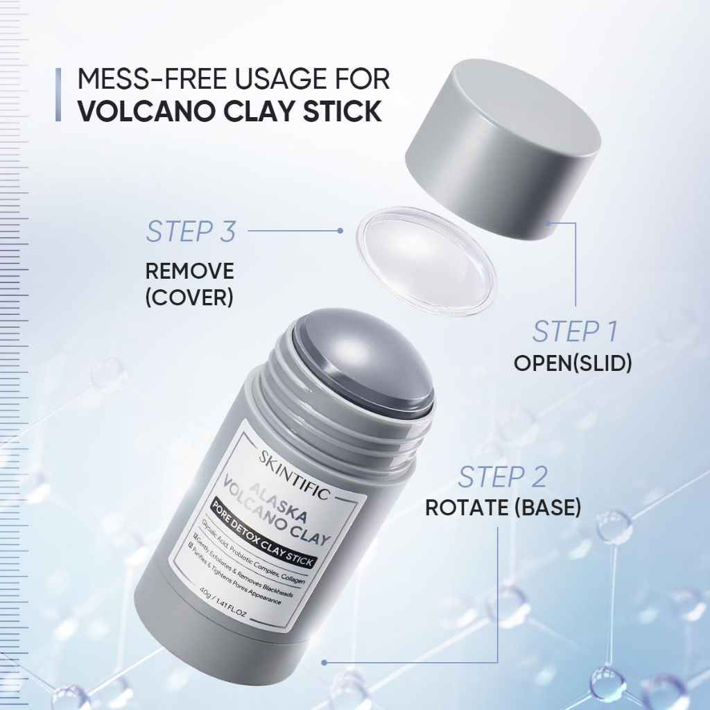 SKINTIFIC Alaska Volcano Clay Deep Pores Cleansing Clay Mask Stick 40g ...