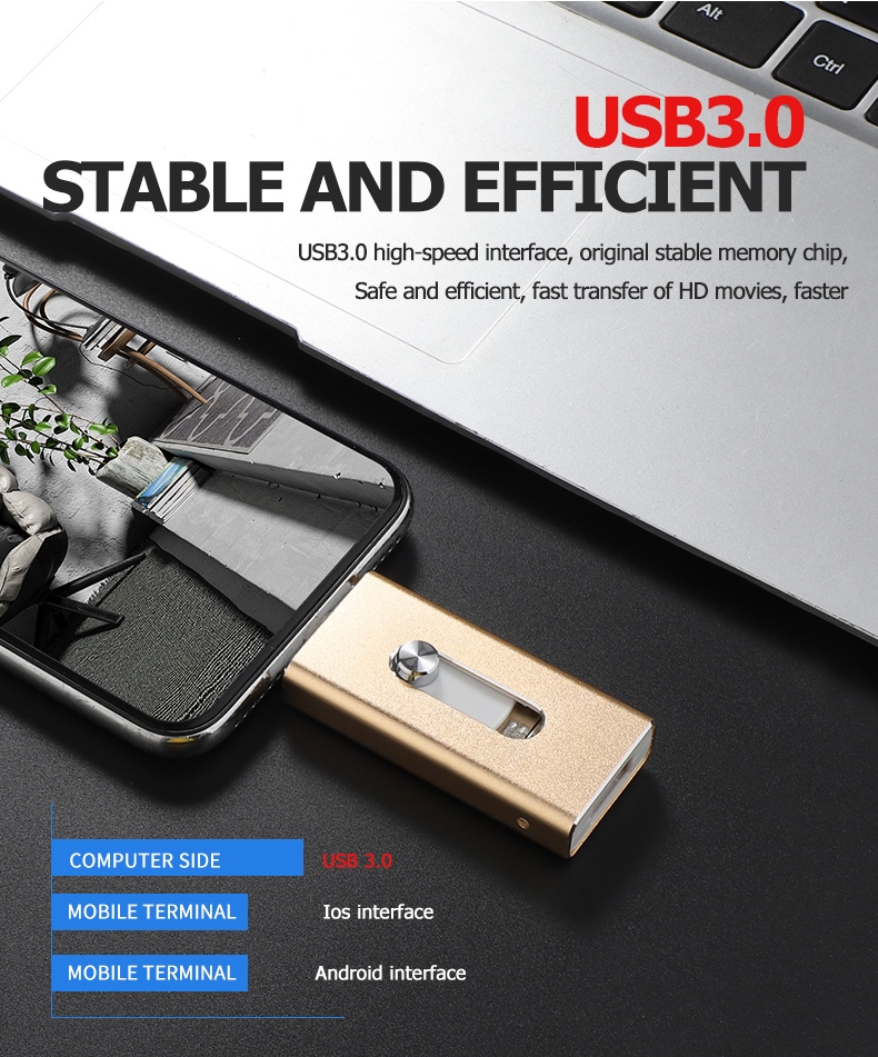 4 in1 otg usb flash drive 8gb 16gb 32gb 64gb 128gb 256gb para iphone ...