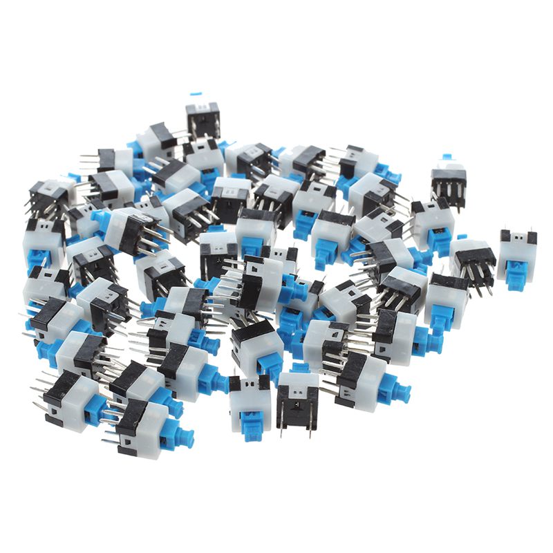 55pcs 6 Pin DPDT Self-locking Power Micro Push Button Switches 7mmx7mm ...