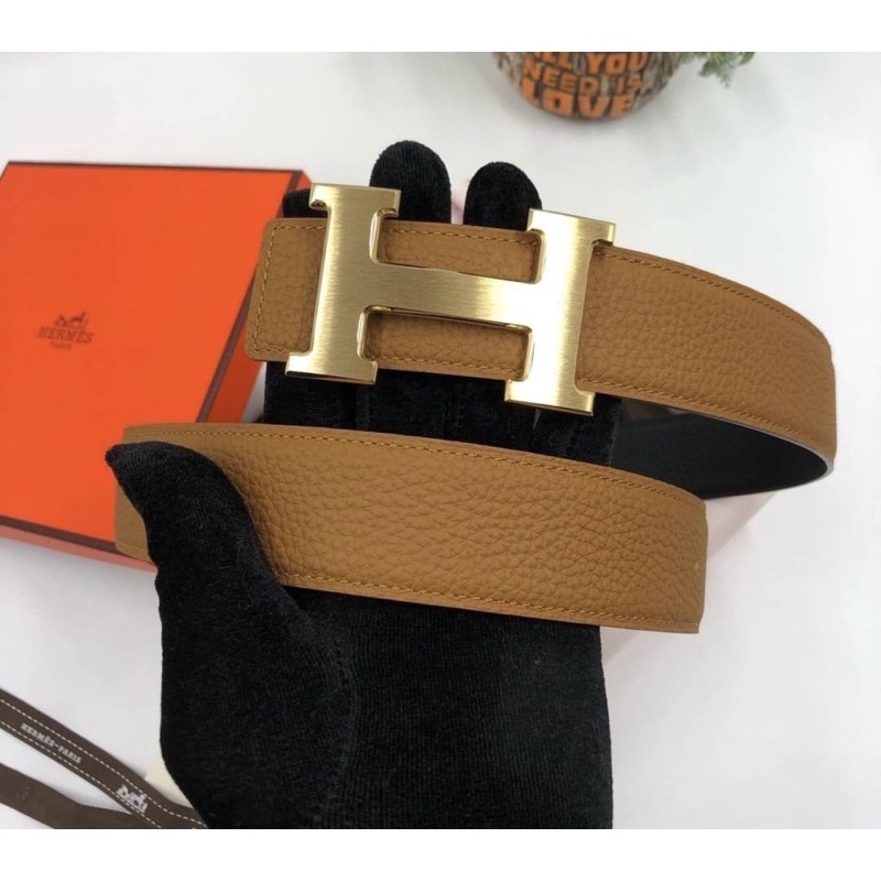 Dapper เข็มขัดผู้ชาย หนังแท้ แบบใส่ได้ 2 ด้าน Reversible Pin Buckle สี