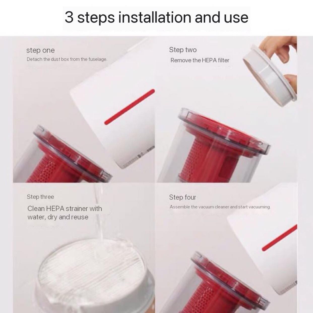 แผ่นกรอง ไส้กรองเครื่องดูดฝุ่น HEPA Filter Deerma VC20 VC20 Plus VC21 ...