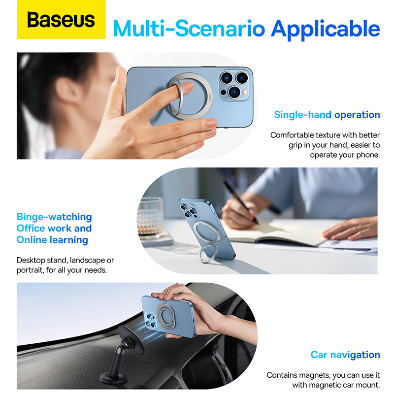 Baseus Metal Magnetic Sticker Plate Ring Phone Holder Iron Sheet Magnet ...