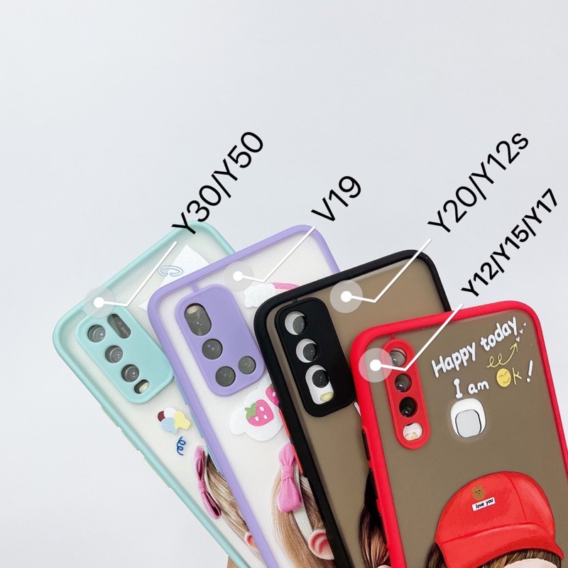 เคสโทรศัพท์vivo เคสวีโว่ Y31 เคสขอบสีสกรีนลายการ์ตูน รุ่น VIVO Y11 Y12s Y12 Y15 Y17 Y20 Y30 Y50 ...