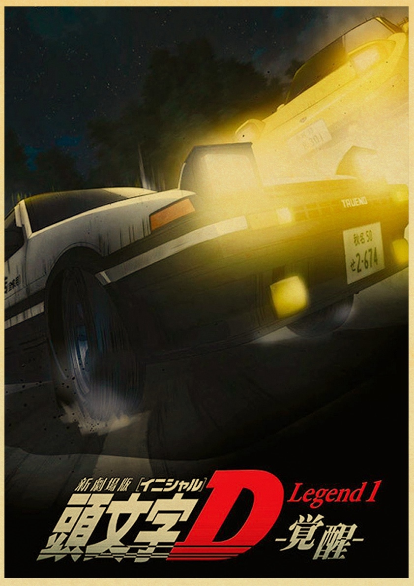 High quality Initial D Classic Japanese Racing Car Anime Vintage Kraft ...