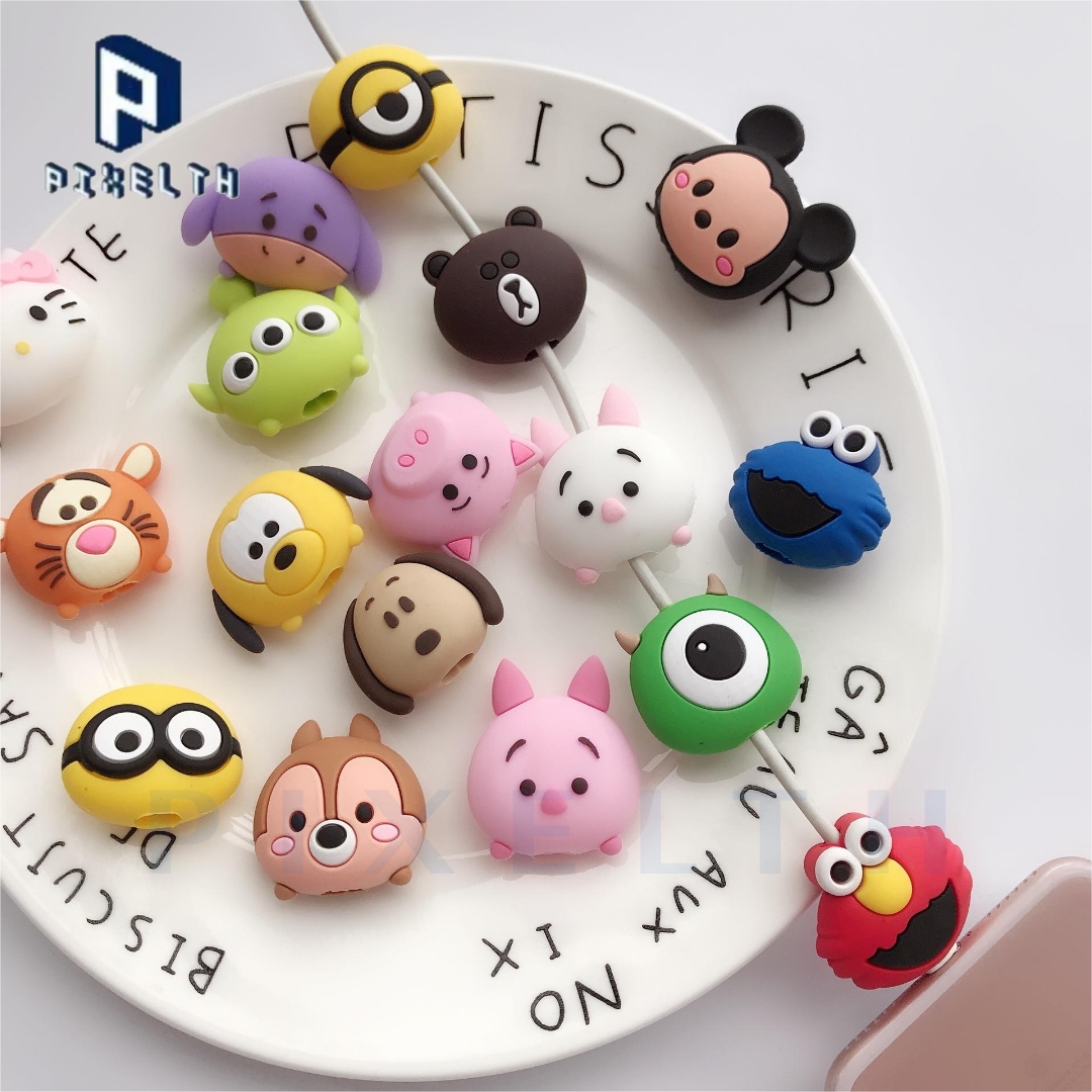 PIXELTH ตัวล็อคถนอมสายชาร์ท Cable bite กันสายชาร์จหัก เคเบิ้ลไบท์ ตัวการ์ตูน - PixelTH - ThaiPick