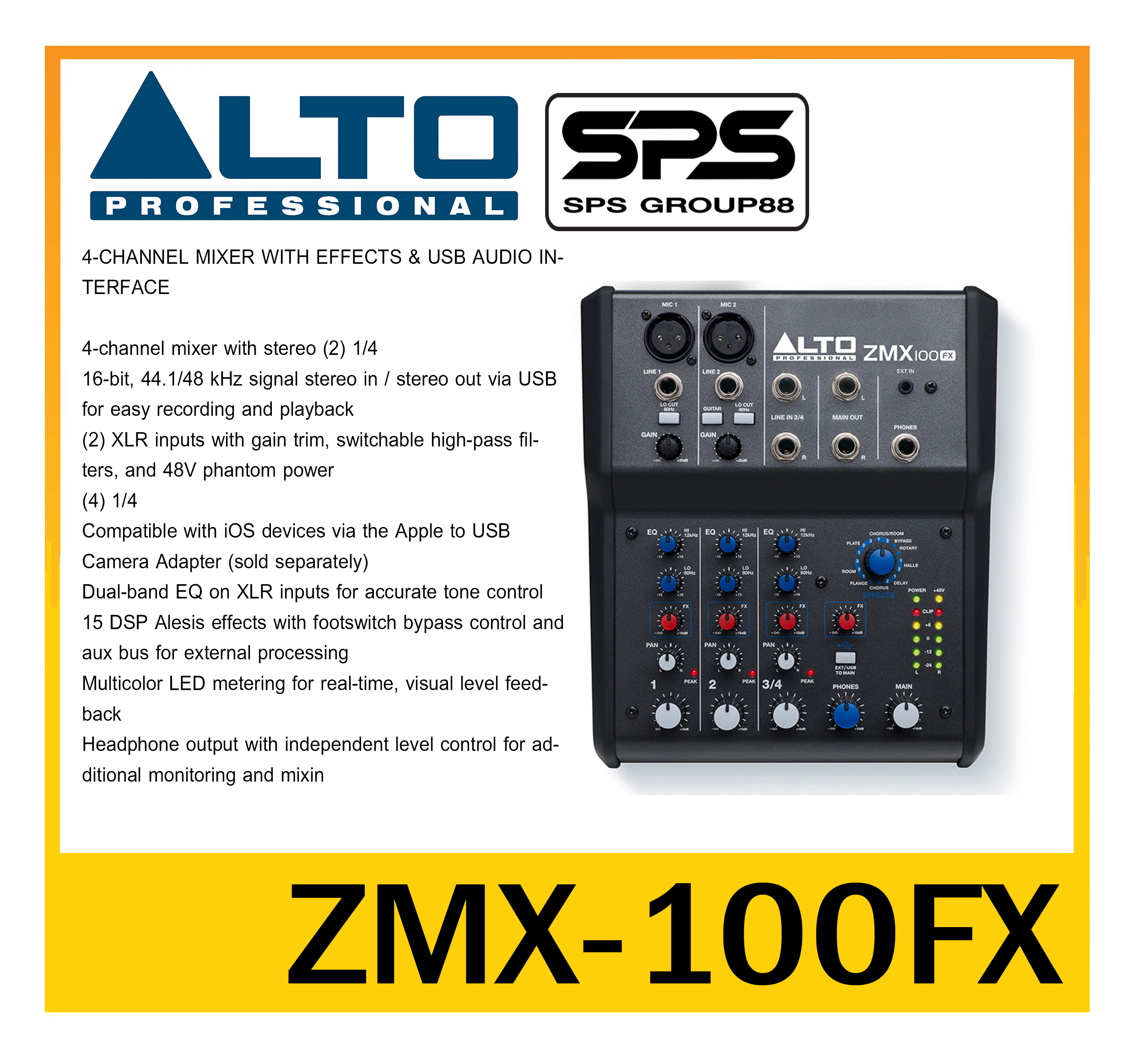 MIXER มิกเซอร์ อนาล็อก รุ่น ZMX-100FX - SPS Group88 - ThaiPick