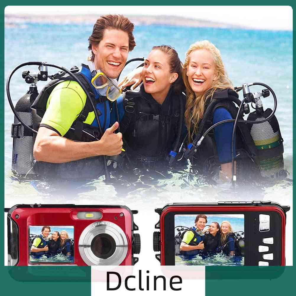 Dcline กล้องบันทึกวิดีโอดิจิทัล 1080P HD 2.4MP หน้าจอคู่ กันน้ํา ...