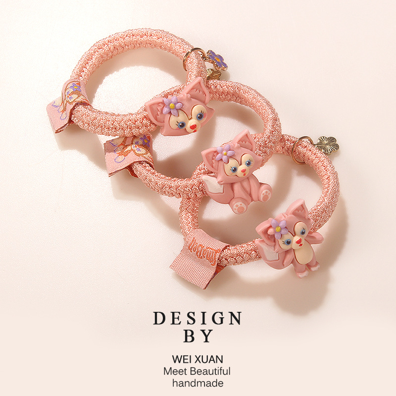 หัวการ์ตูนเชือกสร้อยข้อมือ Linna Bell มูลค่าสูง Little Fox เชือกผมสาว ...