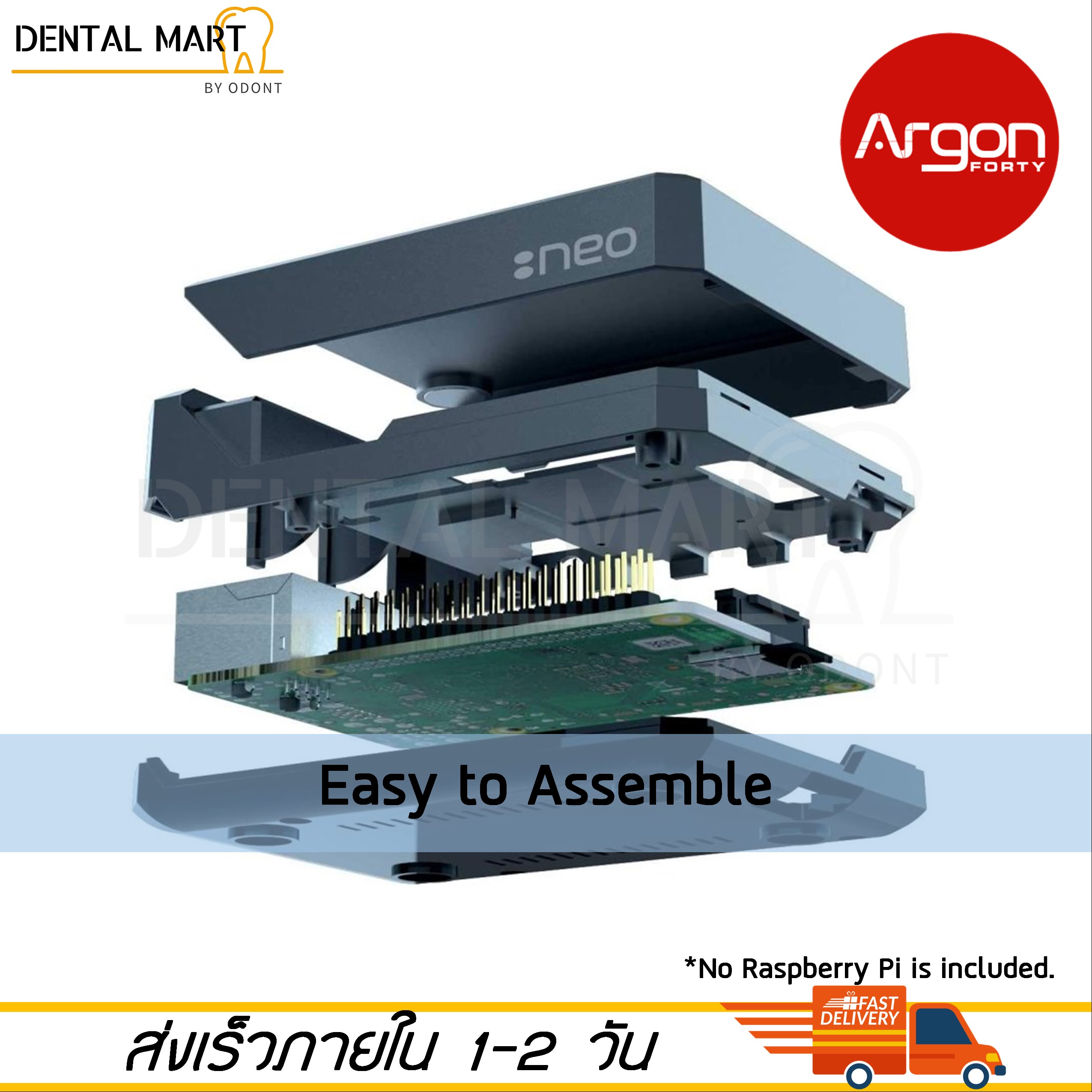 เคส Argon Neo Aluminum case for Raspberry Pi 4 Pi4 - Dental mart - ThaiPick