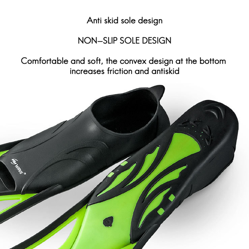 WAVE Snorkeling Professional Long Flippers Blade Fin Soft Rubber for ...