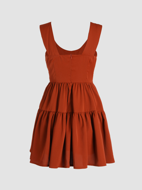 Cider Solid Layer Mini Dress - MixASale
