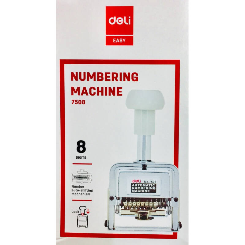 Deli Numbering Machine เครื่องตีเบอร์ 8 หลัก #7508 | Lazada.co.th
