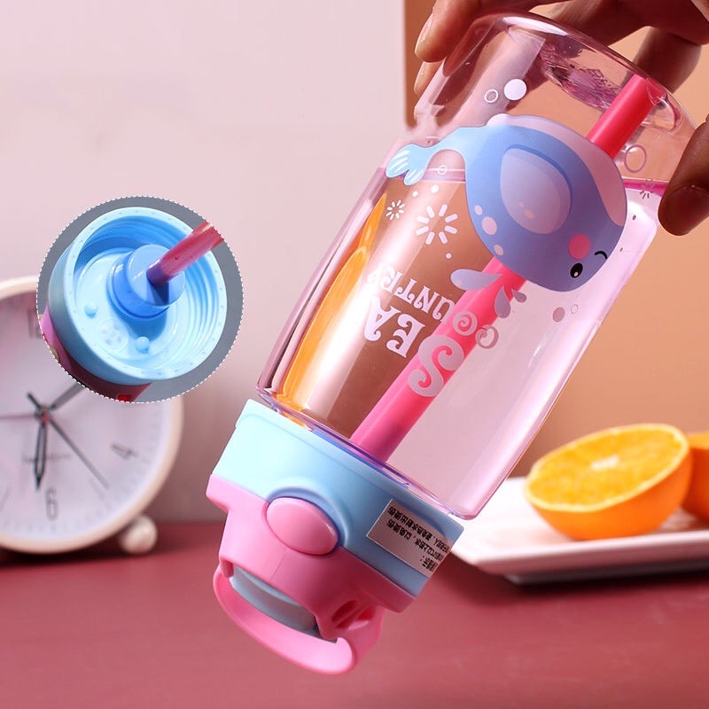 (พร้อมส่ง) กระติกน้ำเด็ก แบบหลอดเด้ง BPA free รุ่นหนาพิเศษ กระติกน้ำลายการ์ตูน ขนาดกะทัดรัด ...
