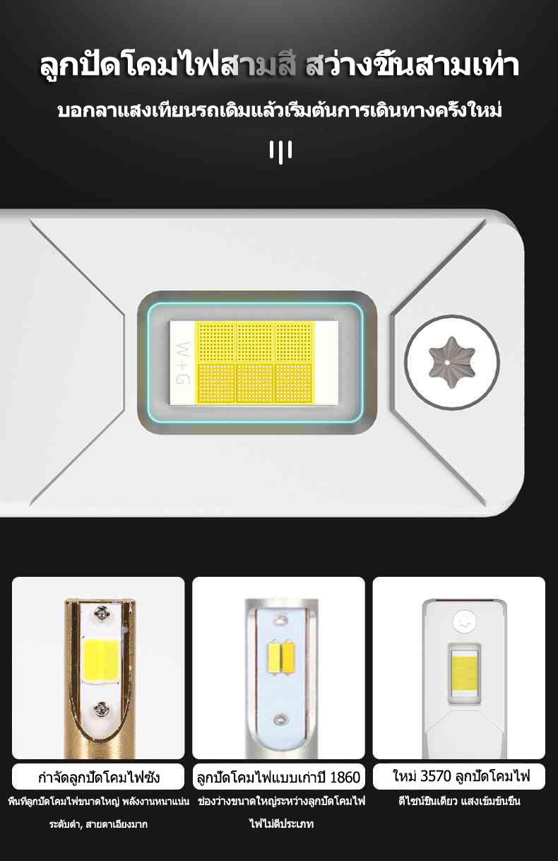 FSL Tricolor LED Headlight H1 H4 H7 H11 HB3 HB4 HIR2 3000K 4300K 6000K ...