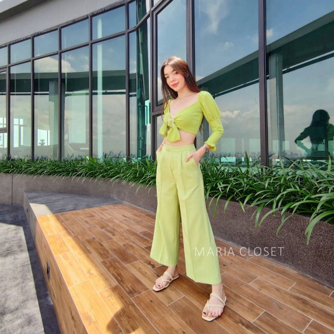 Maria Closet ???? กางเกงเอวสูง สีพาสเทลหวานๆ - Pemy Shop - ThaiPick