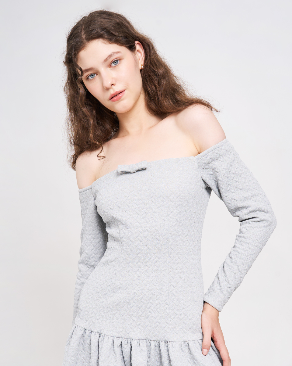 Kloset Design Off-Shoulder Dress (AW24-D001-C) - Kloset - ThaiPick