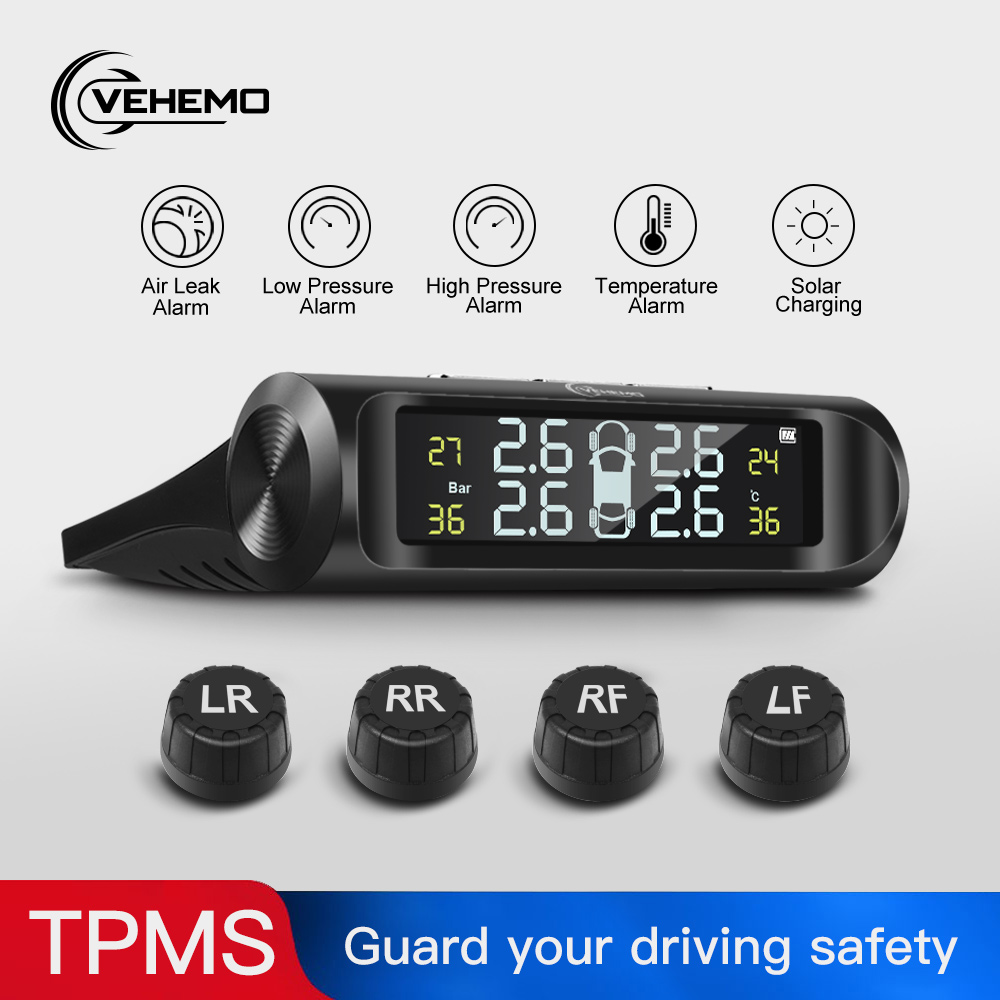 【Free Shipping】Vehemo ยางระบบตรวจสอบความดันพลังงานแสงอาทิตย์ TPMS C240 รถยางระบบเตือนภัยแรงดัน ...
