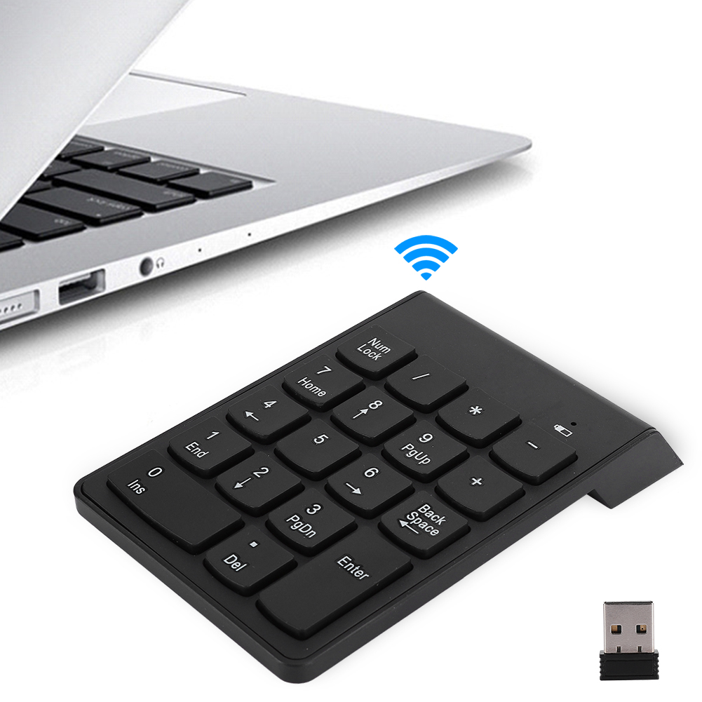 2.4G Wireless Mini Number Keyboard Portable Commercial 18-Buttons USB ...