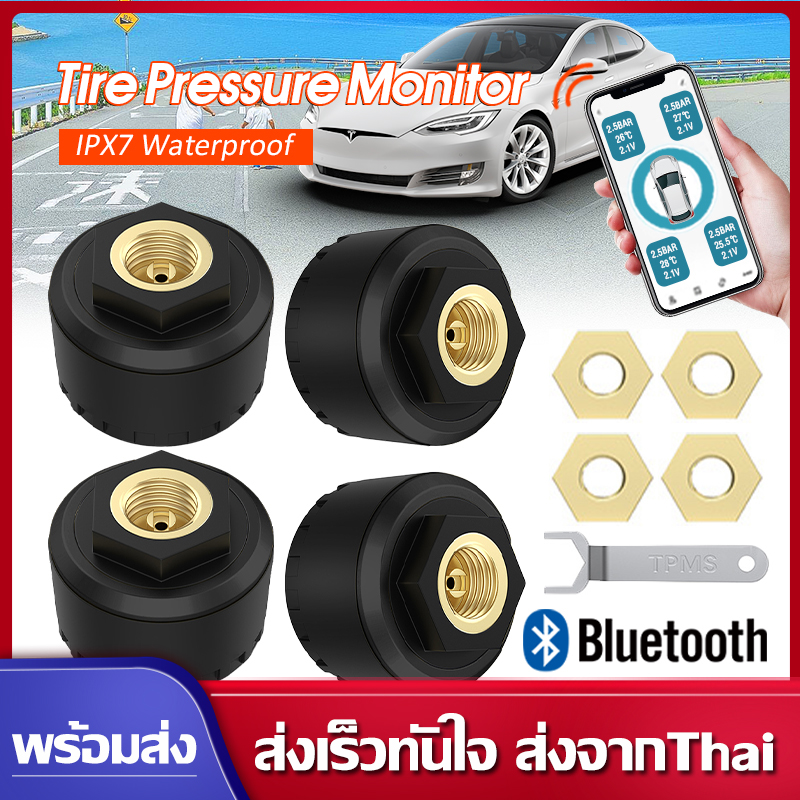 Sports love Car Wireless Bluetooth TPMS Tire Pressure Monitor with Internal Tire Sensors ...