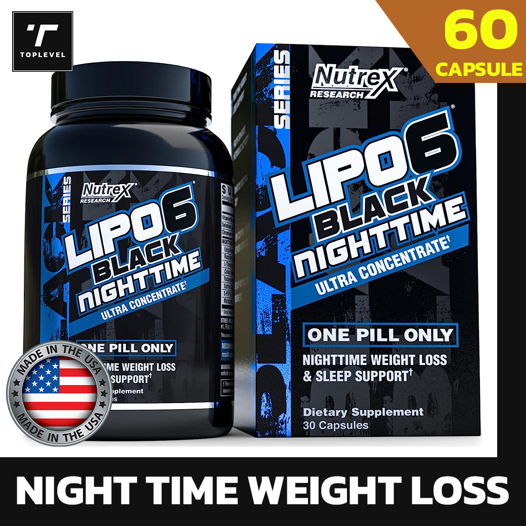 Nutrex Research - Lipo 6 Nighttime Fat Burner - 30 Black Capsule แฟต ...