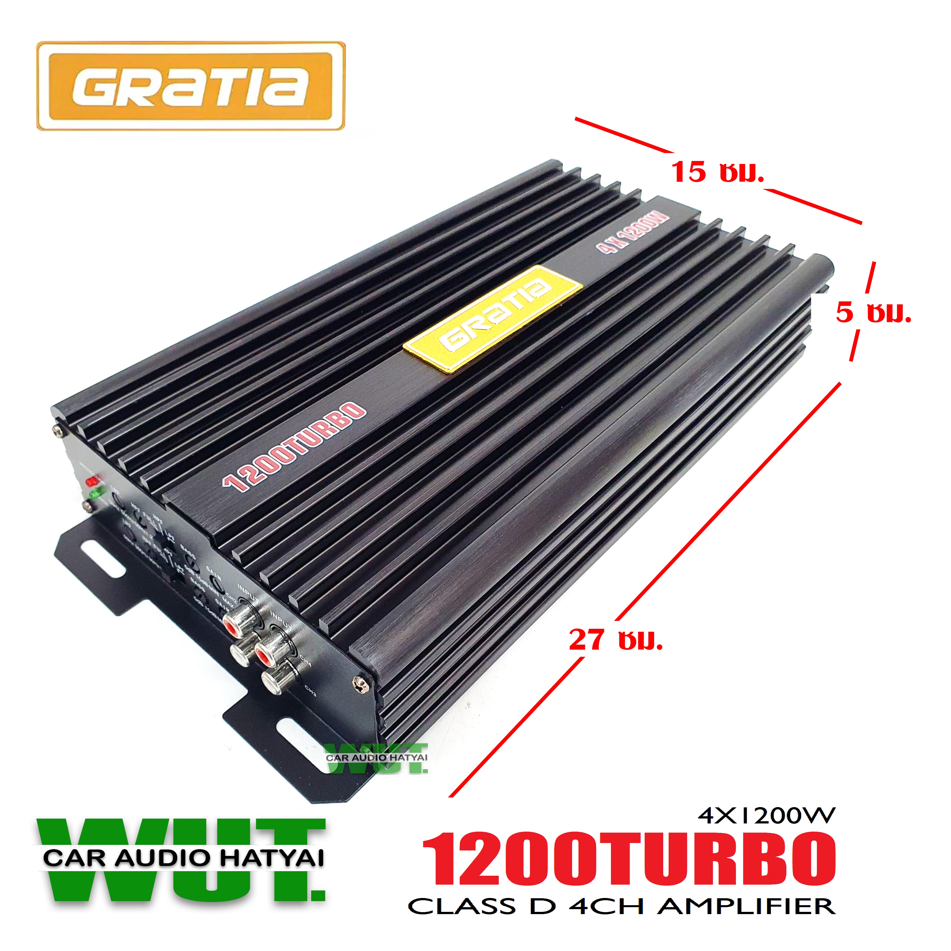 GRATIA เพาเวอร์แอมป์ สำหรับขับเสียงกลางแหลมหรือซับเบส คลาสลาสดี Class D/4CH กำลังขับ 1200Watts ...