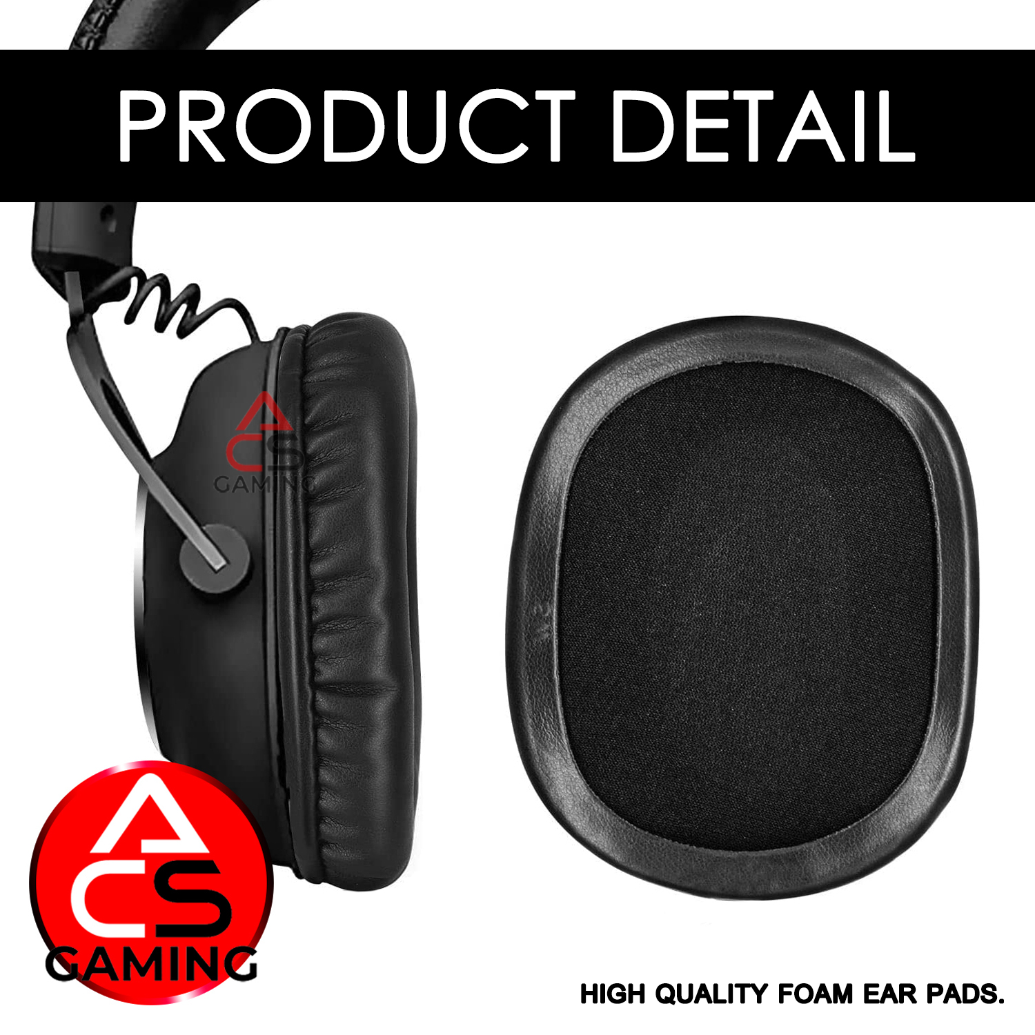 ACS ฟองน้ำหูฟัง Logitech (หนังสีดำ) สำหรับรุ่น G ProG Pro XG Pro X ...