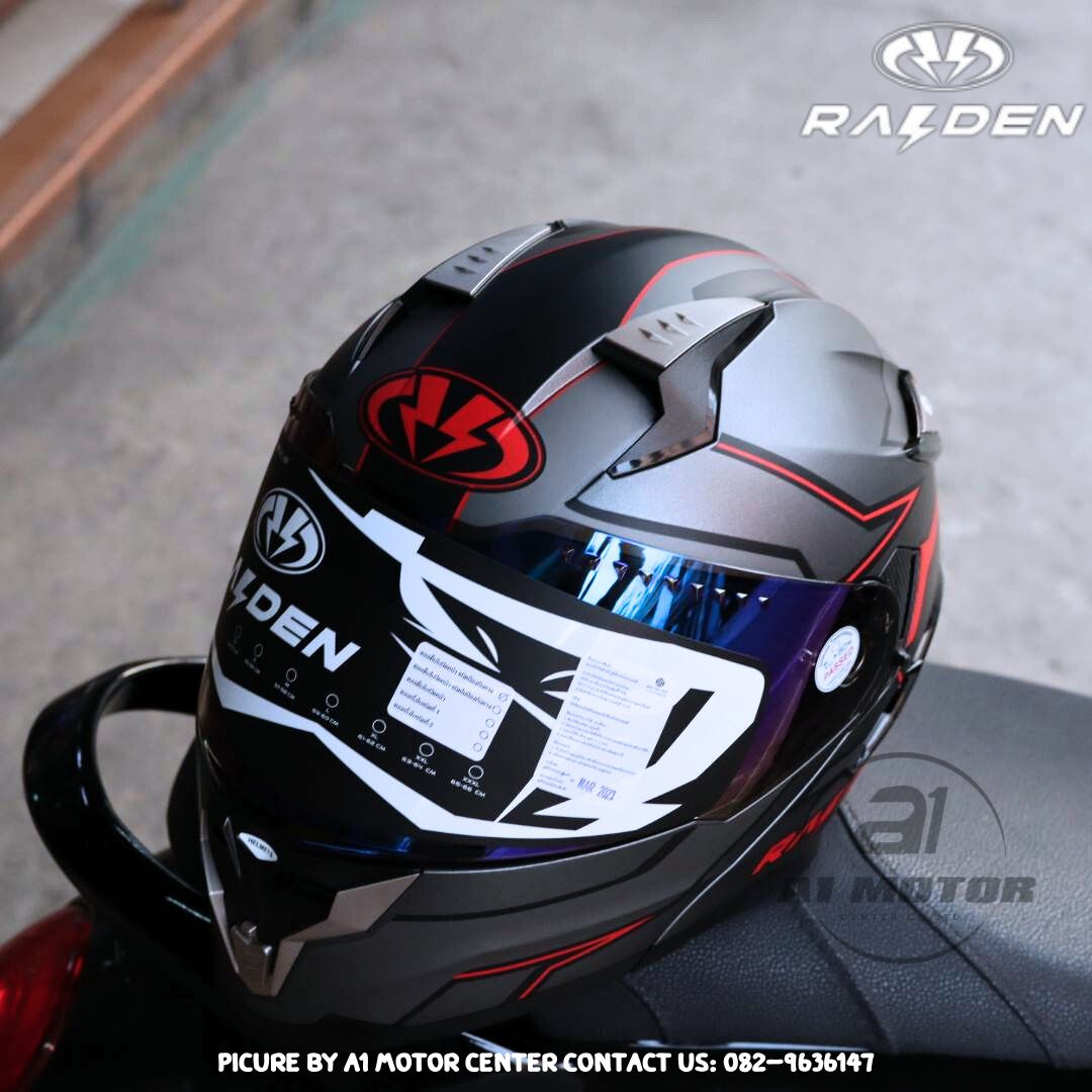 หมวกกันน็อคยกคาง (Flip Up) RAIDEN DEFENCE กระจก 2 ชั้น ไซส์ M L XL - A1 ...