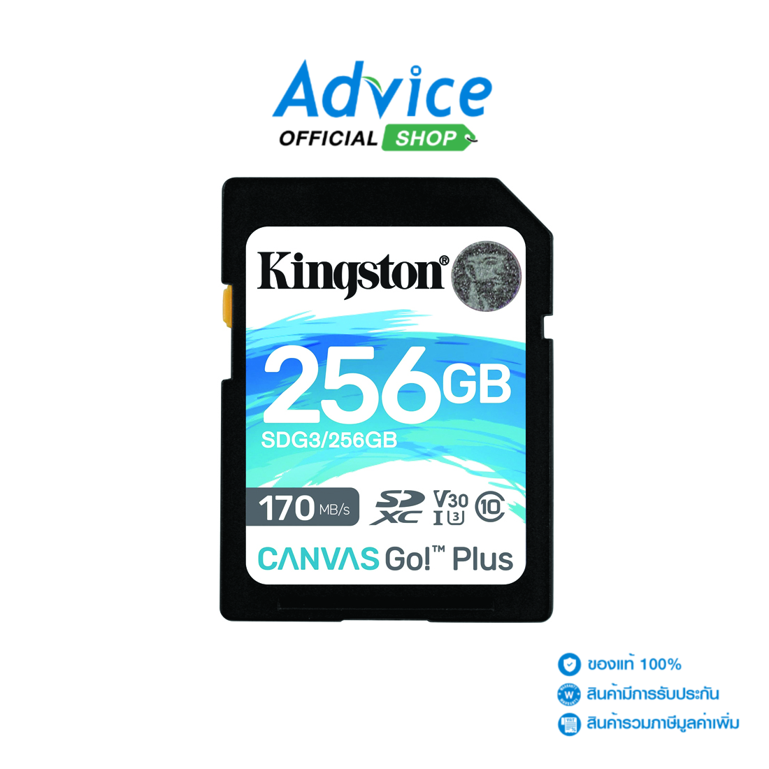 256GB SD Card KINGSTON Canvas Go Plus SDG3 (170MB/s,) | Lazada.co.th