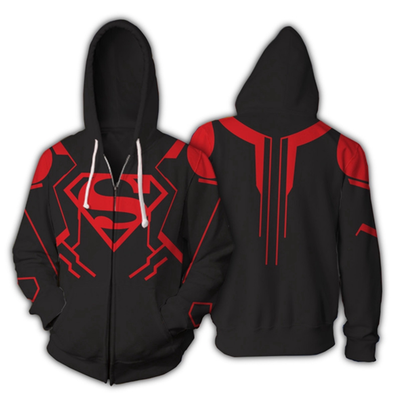 Superman Zipper Hoodie Superhero Sweater 3D print Jacket Men's ...