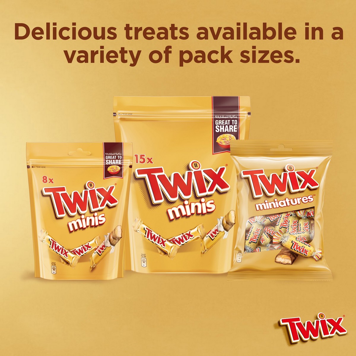 Twix Miniatures Chocolate 150g ช็อกโกแลตนม เคลือบคาราเมลและบิสกิต 150 ...