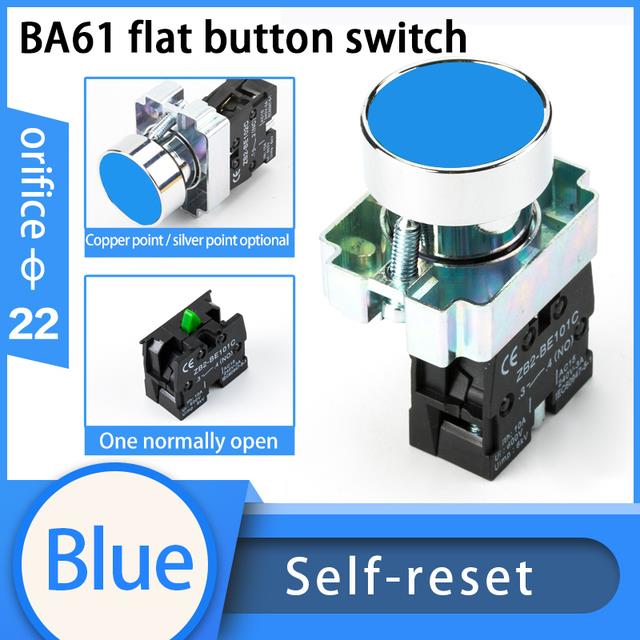 1PCS Momentary button switch 22mm start stop button withl XB2 flat ...