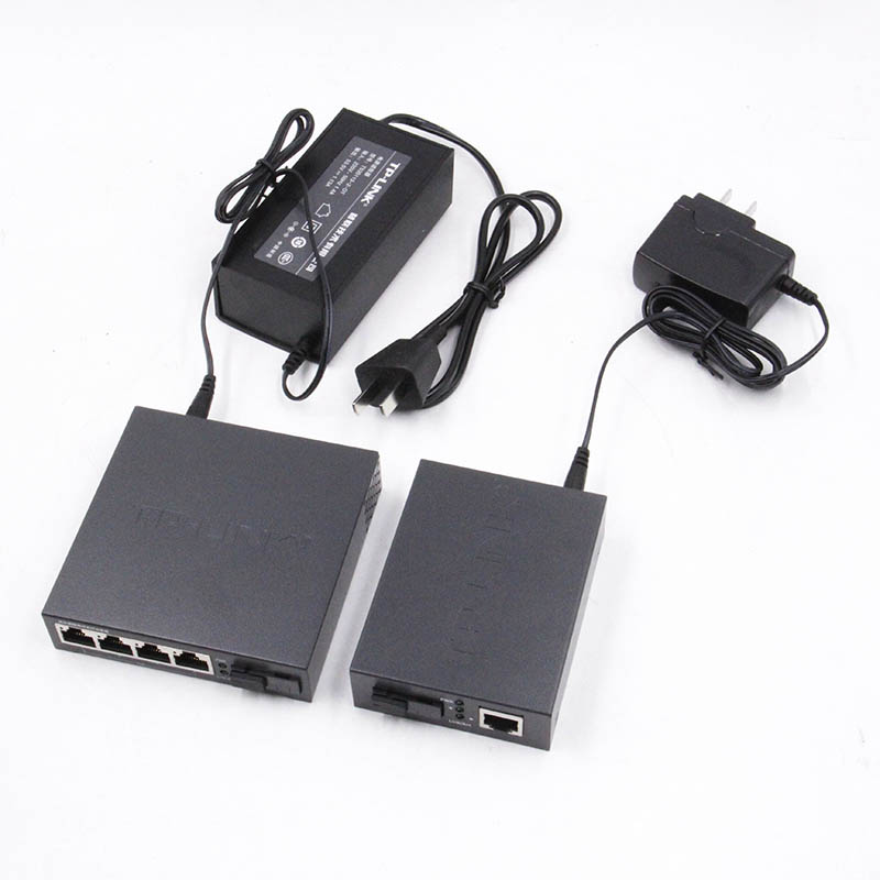 TP Link 4 Port POE Media Converter 10 100M Single Mode Single Fiber ...