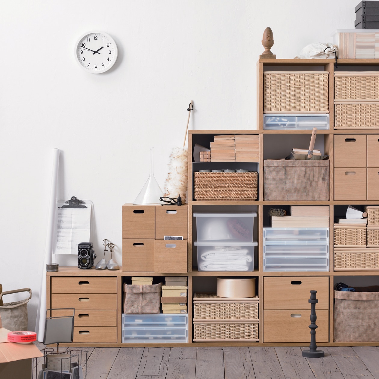 มูจิ กล่องลิ้นชัก - MUJI Stacking Chest Drawer 4 Row (Oak Veneer) W37 x ...