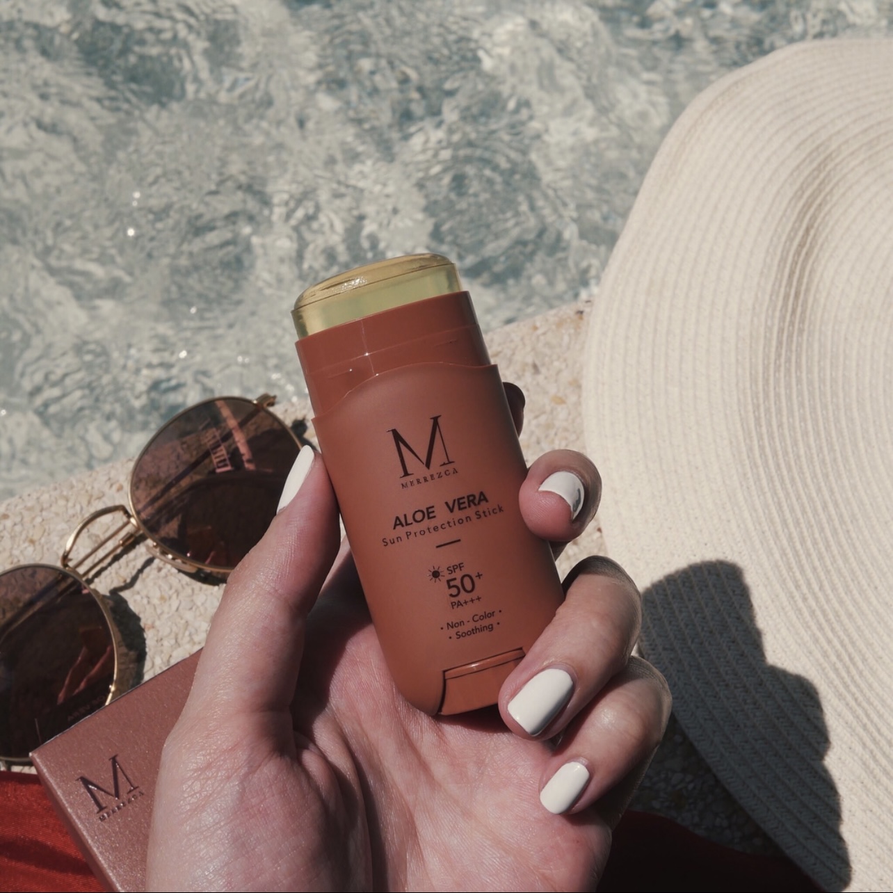 MERREZCA Aloe vela Sun Protection Stick SPF 50 PA กันแดดเนื้อเจลโปร่งใส ...