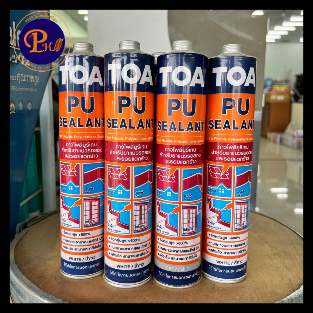 TOA PU Sealant ซิลิโคน พียู ซีแลนด์ อุดรู ชนิดยืดหยุ่น กันรั่วซึมหลังคา ทาสีทับได้ ขนาด 310ml ...