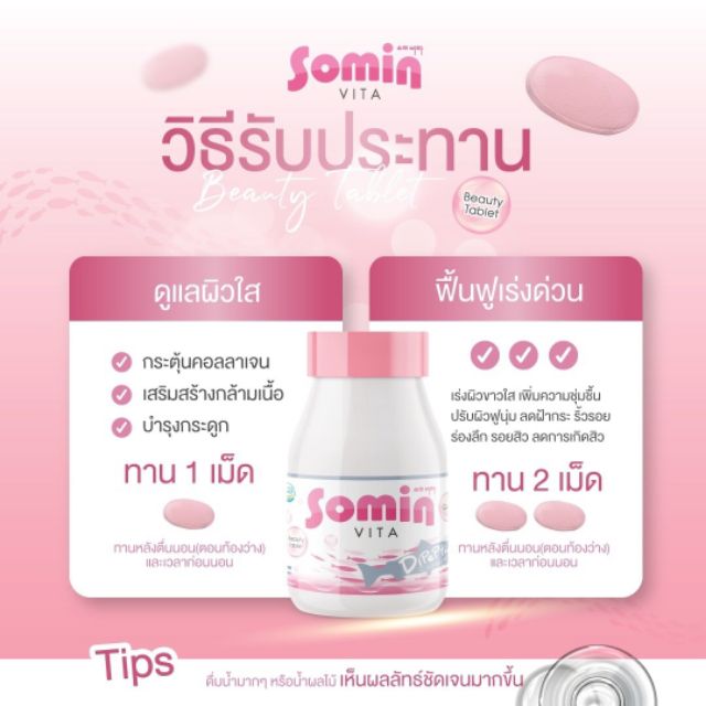 Somin Vita โซมิน ไวต้า วิตามินผิว 1 กระปุก มี 30 Tablets | Lazada.co.th